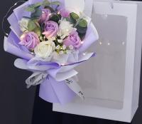 China Imitation Immortal Preserved Fresh Flowers Soap Rose Dried Bouquet Holiday Gift for sale