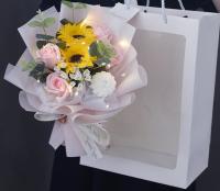 China ODM Artificial Faux Sunflower Bouquet Arrangements For Bridal Valentine'S Day for sale