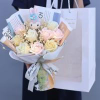 China ODM Artificial Faux Sunflower Bouquet Arrangements For Bridal Valentine'S Day for sale
