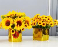 China Custom Dehydrated Dried Sunflower Arrangements Yellow In Vase for sale