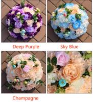 China Rose Hydrangea Fake Flower Balls Faux Floral Sphere Orange Blue for sale