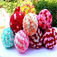 China Premium Silk Red Rose Balls Fake Topiary Hydrangea 20cm Customized for sale