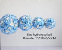China Ceiling Decoration Fake Flower Balls Hydrangea 30cm 40cm For Shopping Mall for sale