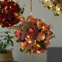 China Peony Silk Fake Flower Balls Hydrangea Kissing Balls In Bulk Indoor Decoration for sale