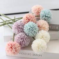 China Silk Chrysanthemum Artificial Flowers Heads Light Purple Pink Green for sale