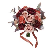 China Handcrafting Fake Wedding Flowers Artificial Roses Bulk Silk Material for sale