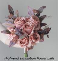 China Handcrafting Fake Wedding Flowers Artificial Roses Bulk Silk Material for sale