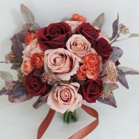 China Handcrafting Fake Wedding Flowers Artificial Roses Bulk Silk Material for sale