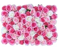 China Outdoor Dahlia Rose Artificial Flower Wall Panels For Party Decoration Oem for sale