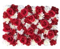 China Simulated Artificial Flower Wall Panels Burgundy Pink Dahlia And Rose for sale