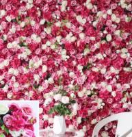 China Polyethylene Rose Artificial Flower Wall Panels Wedding Ceremony for sale