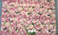 China Polyethylene Rose Artificial Flower Wall Panels Wedding Ceremony for sale