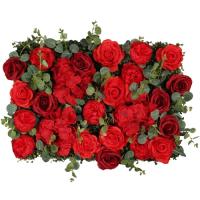 China 40x60 Silk Flower Artificial Rose Wall Panels for Wedding decoration for sale