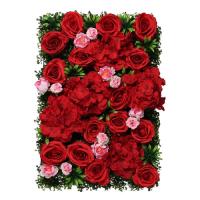 China 40x60 Silk Flower Artificial Rose Wall Panels for Wedding decoration for sale