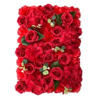 China 40x60 Silk Flower Artificial Rose Wall Panels for Wedding decoration for sale