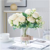 China Rayon Artificial Silk Flowers Peony Bouquet Home Decoration custom for sale