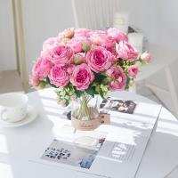 China 5 Head Spring Peony Faux Flowers Rayon Fake Ranunculus Wedding Decoration for sale