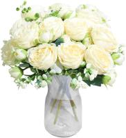 China 5 Head Spring Peony Faux Flowers Rayon Fake Ranunculus Wedding Decoration for sale