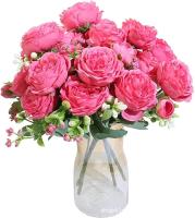 China 5 Head Spring Peony Faux Flowers Rayon Fake Ranunculus Wedding Decoration for sale