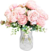 China 5 Head Spring Peony Faux Flowers Rayon Fake Ranunculus Wedding Decoration for sale