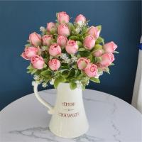 China Lifelike Artificial Peony Rose Floral Arrangement Purple White Champagne for sale