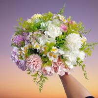 China Home Furnished Dahlia Artificial Silk Flowers Arrangement For Wedding Valentine'S Day for sale