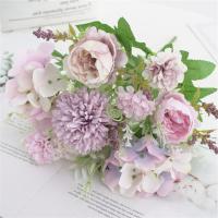 China Silk Realistic Faux Flowers Artificial Dahlias Floral Arrangement Home Furnishing for sale