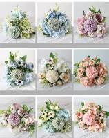China Silk Realistic Faux Flowers Artificial Dahlias Floral Arrangement Home Furnishing for sale