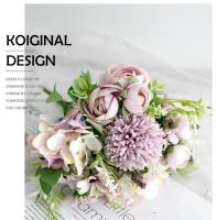 China Silk Realistic Faux Flowers Artificial Dahlias Floral Arrangement Home Furnishing for sale