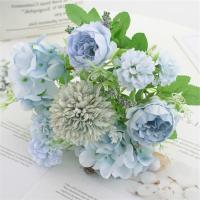 China Silk Realistic Faux Flowers Artificial Dahlias Floral Arrangement Home Furnishing for sale
