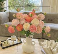 China Flexible Silk Peony Artificial Silk Flowers Champagne Pink White for sale