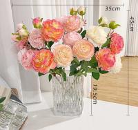 China Flexible Silk Peony Artificial Silk Flowers Champagne Pink White for sale
