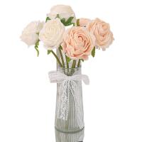 China Fake Plastic Lychee Rose Flower Pink For Bedroom Dining Tabletop for sale
