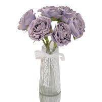 China Fake Plastic Lychee Rose Flower Pink For Bedroom Dining Tabletop for sale