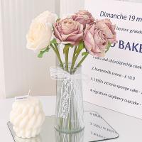 China Fake Plastic Lychee Rose Flower Pink For Bedroom Dining Tabletop for sale