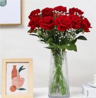 China Red Roses Artificial Silk Flowers Ornaments Living Room Decorations Oem for sale