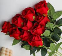 China Red Roses Artificial Silk Flowers Ornaments Living Room Decorations Oem for sale