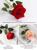 China Red Roses Artificial Silk Flowers Ornaments Living Room Decorations Oem for sale