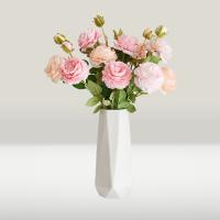 China Light Pink Artificial Peony Flowers Bulk Silk Flowers Lifelike for sale