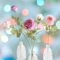 China Bendable Artificial Silk Flowers Silk Roses Bulk Bouquet For Bedroom Display for sale