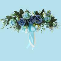 China Spring Rose Artificial Fake Flower Wreath Wall Hanging Weatherproof for sale