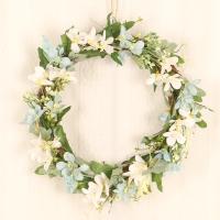 China Spring Artificial Rose Hydrangea Silk Flower Wreaths Decoration for sale