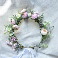 China Multi Color Fake Flower Wreath Faux Hydrangea Peony For Wedding for sale