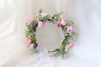 China OEM Fake Lavender Wreath Outdoor Artificial Wreaths Bridal Headdress for sale
