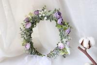China OEM Fake Lavender Wreath Outdoor Artificial Wreaths Bridal Headdress for sale