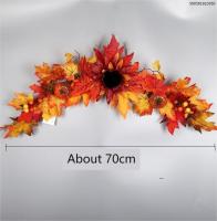 China Halloween Forest Pumpkin Fake Flower Wreath For Cemetery Artificial for sale