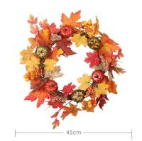 China Maple Leaf Silk Floral Faux Flower Wreath Simulation Garland Weatherproof for sale