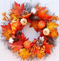 China Fall Simulated Artificial Funeral Wreaths Flowers 50cm 70cm for sale