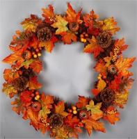 China Fall Simulated Artificial Funeral Wreaths Flowers 50cm 70cm for sale
