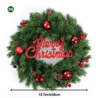 China Christmas Fake Flower Reef Outdoor Artificial Wreaths 35CM Door Hanging for sale